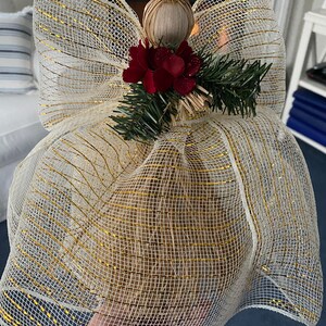 Christmas Tree Topper Raffia Angel Tree Topper Cream & | Etsy