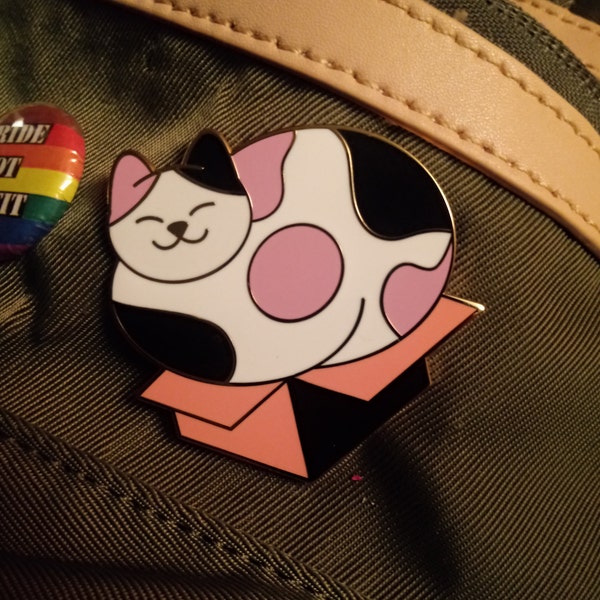 Calico Cat in a Box - Enamel Pin - Etsy