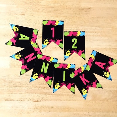 Neon Glow Party Banner Happy Birthday Banner Custom Banner Neon Glow ...