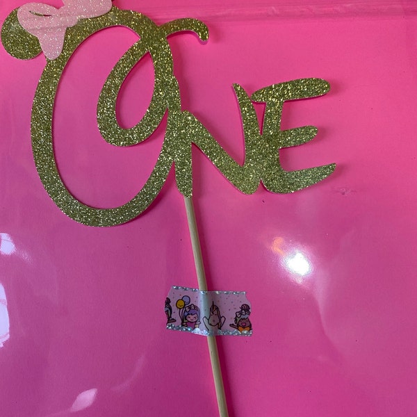 One Minnie Mouse Cake Topper, One Cake Topper, 1st Birthday Minnie ...