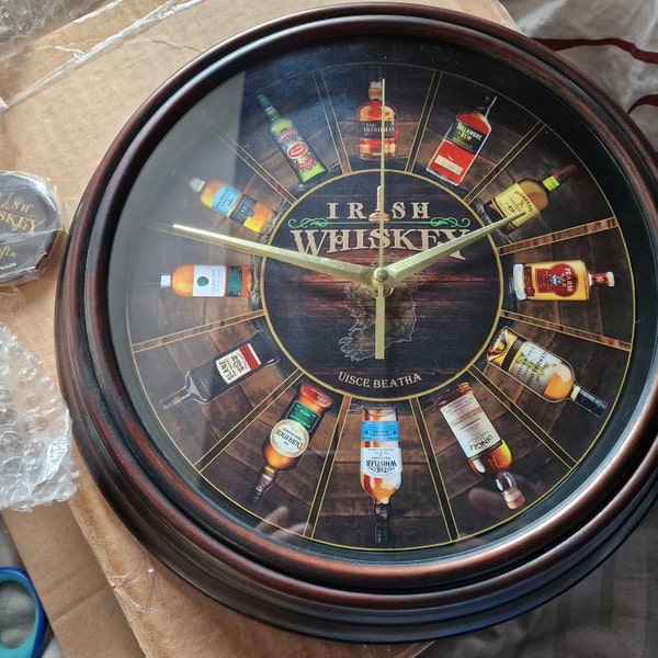 Irish Whiskey Oak Barrel Desk Clock - Etsy