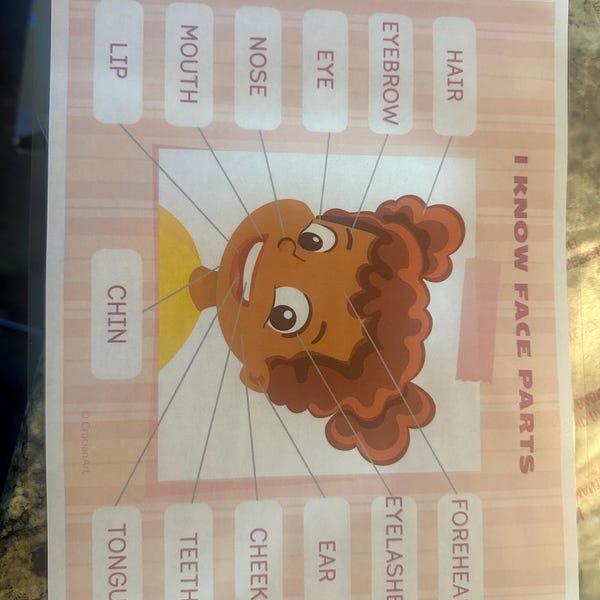 African American Body Parts and Face Parts Printable Activity. Human ...
