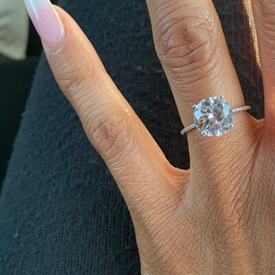 Joy Ring. 925 Sterling Silver and High Shine 3 Carat Cubic Zirconia ...