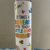 20 Oz Skinny Tumbler Rainbow Glitter Teacher Tumbler Big Heart to Teach ...