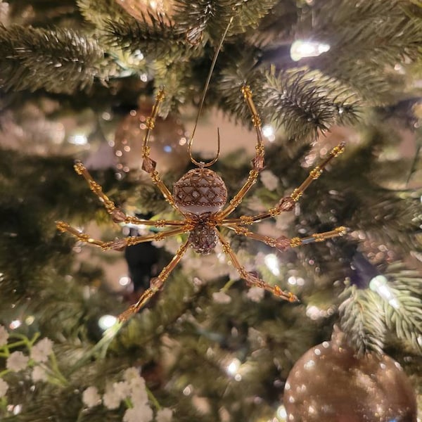 Christmas Spider, Ornament, Spiderville, Beaded Spider - Etsy