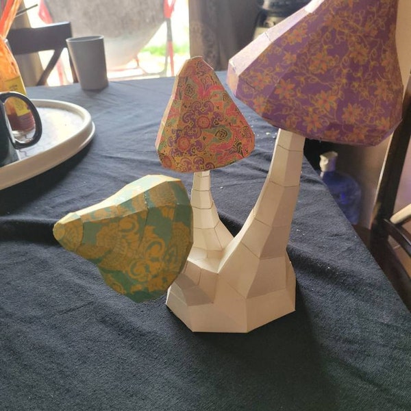 Mushroom Papercraft DIY Paper DPF Template 3d Sculpture - Etsy