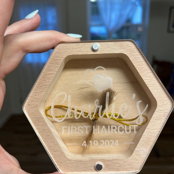 Babies First Haircut Box, Haircut Keepsake Box, Child Cutting off ...
