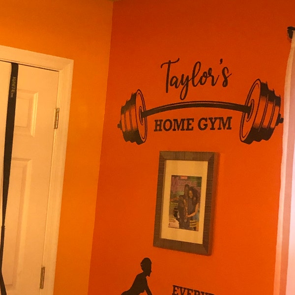 Personalized Home Gym Wall Decal | Fitness Wall Sticker, Vinyl ...