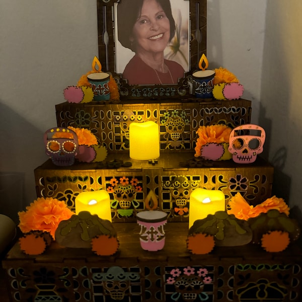 Dia De Los Muertos Day of the Dead Ofrenda Altar (SQUARE) With DIY ...