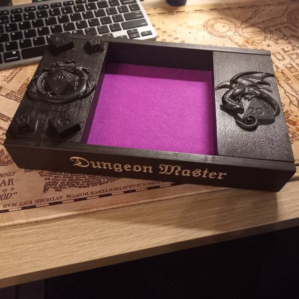 Custom Dnd Dice Box, Dnd Rolling Tray, Personalized Name Engraving ...
