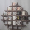 Natural Wooden Coffee Cup Mug Rack With Shelf.tea Cup Holder,rustic ...