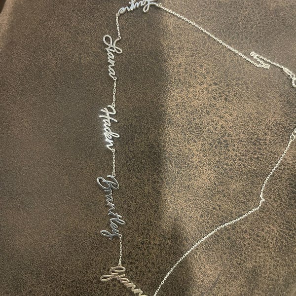 Multi-name Family Necklace, Multiple Nameplated Necklace, Personalized ...