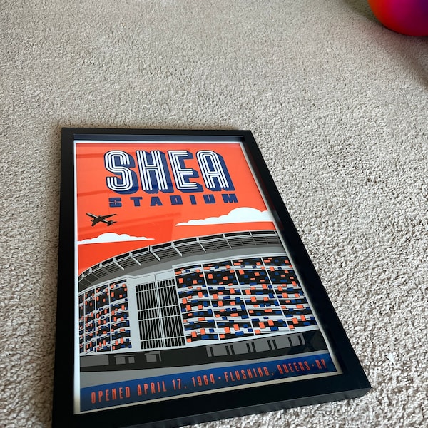 Retro SHEA STADIUM Circa 1964 Minimal Art Poster 12x18, 18x24, or 24x36 ...
