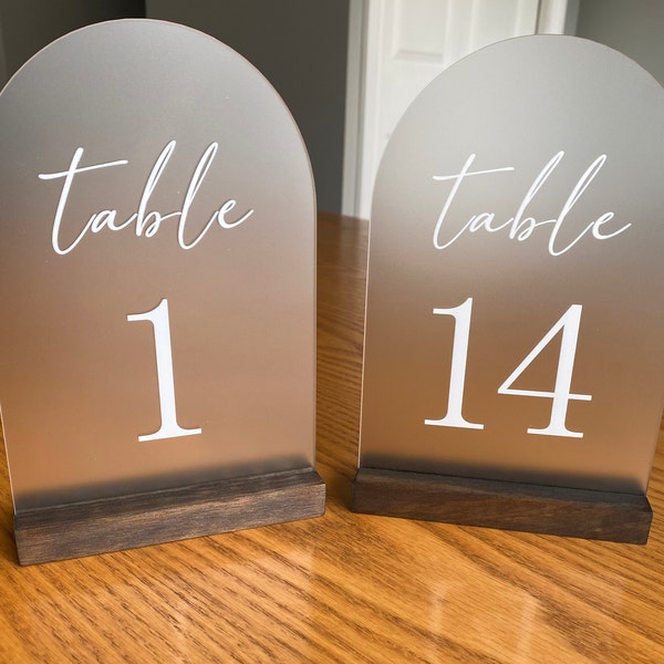 Table Numbers, Wedding Table Numbers, Frosted Acrylic Table Numbers ...