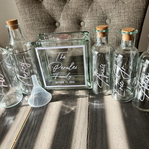 Sand Ceremony Set for Wedding, Unity Candle Alternative, Personalized ...