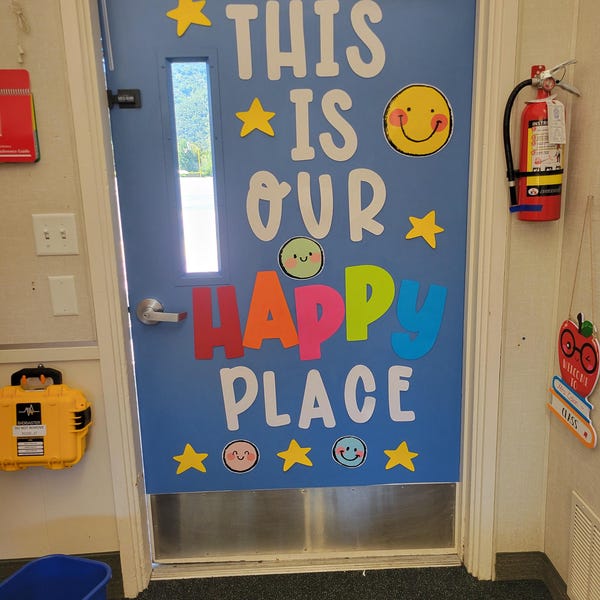 Happy Place Classroom Door Decoration Kit: School Decor - Etsy