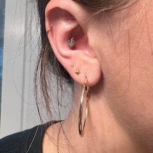 20G/18G/16G Starburst Push Pin Labret Threadless Flat Back Earring ...