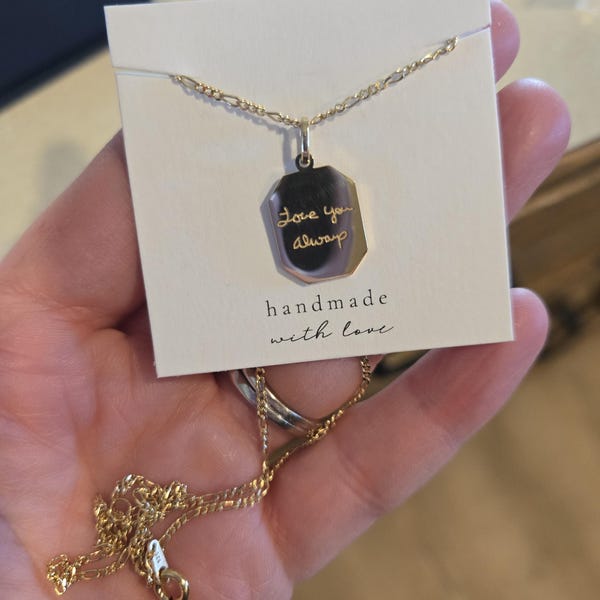 Actual Handwriting Necklace - Engraved Actual Signature Jewelry ...