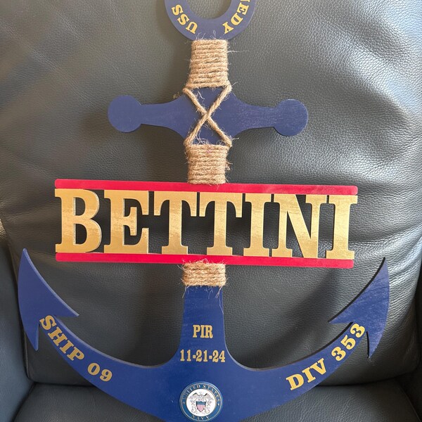 Personalized Navy Anchor/anchor Welcome Wreath/navy Moms/anchor Door ...
