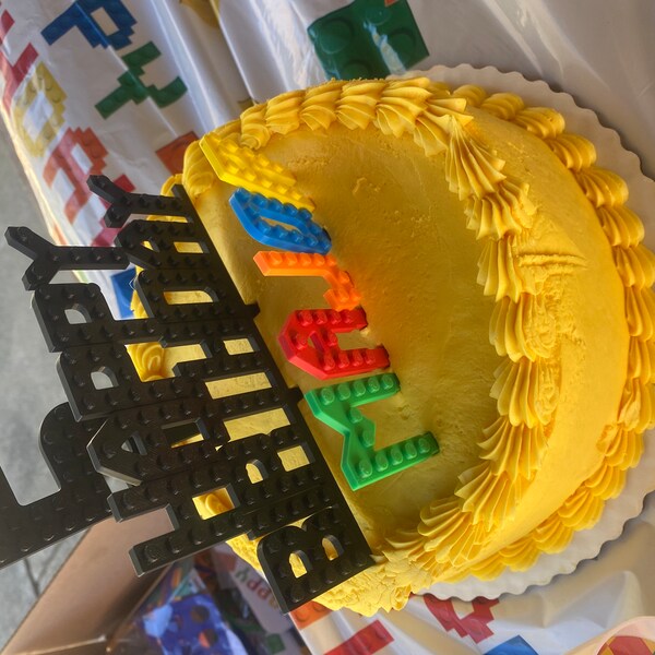 Mega Custom Brick Birthday Topper Cake Set, Personalized Happy Birthday ...