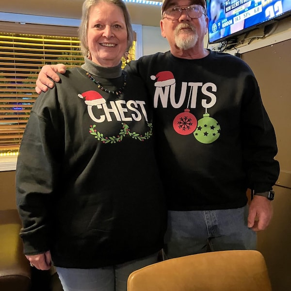 Chest Nuts Christmas Sweatshirts Couples Christmas Shirts Family ...