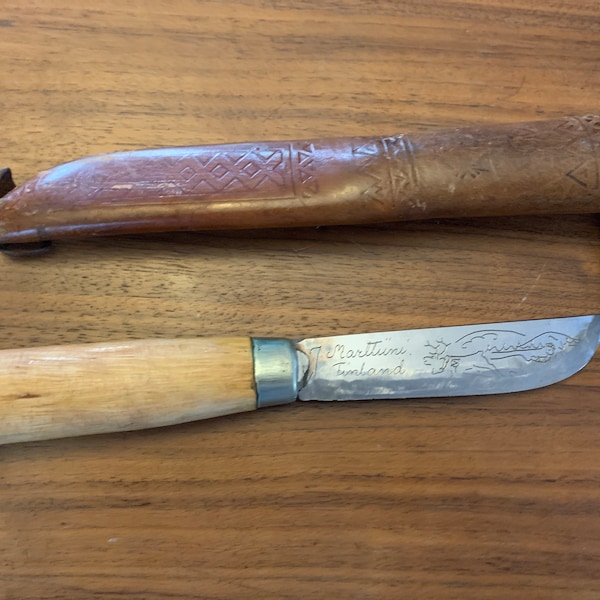 Vintage Lapinleuku Puukko Knife Janne Marttiini Rovaniemi Lapland ...