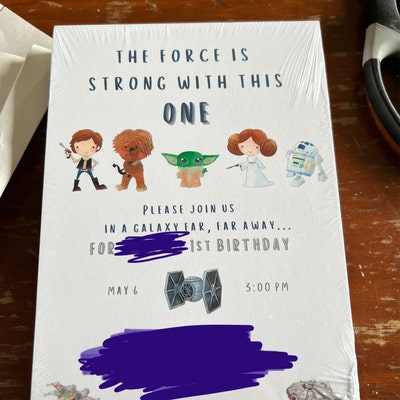 Star Wars Inspired Birthday Invitation Star Wars 1st Birthday Invite ...