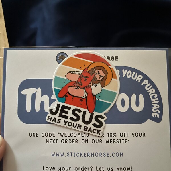 Jesus Has Your Back Sticker, Sarcastic Jiu Jitsu Jesus Sticker, Funny ...