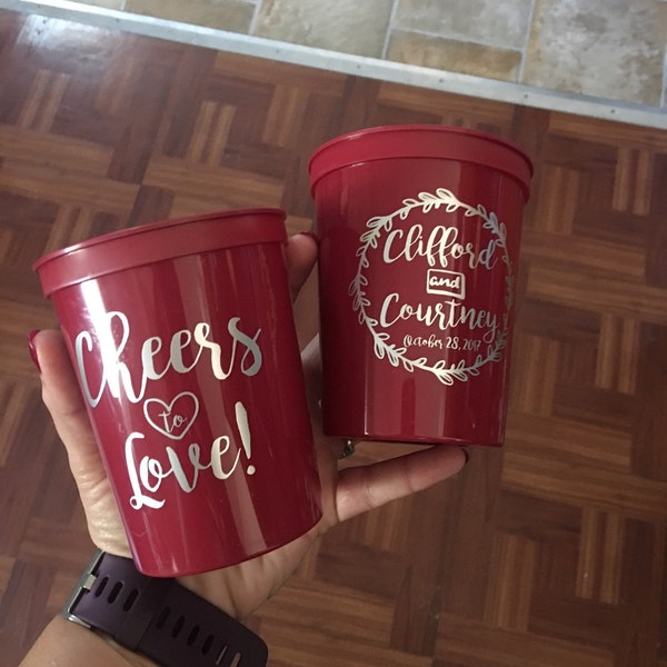 Plastic Wedding Cups, Cheers Cups, Custom Party Cups, Cheers Yall Cup ...