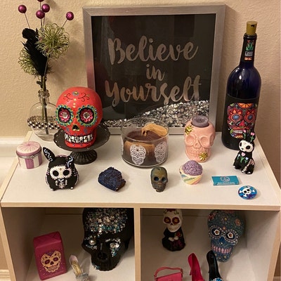 Original Sugar Skull Bunny Figurine Hand Painted 3D Printed - Etsy