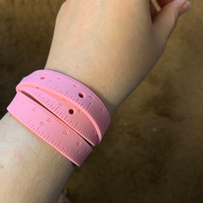 RUBBER WRIST RULER Tape Measure Bracelet Leather Cuff Leather Wrap ...