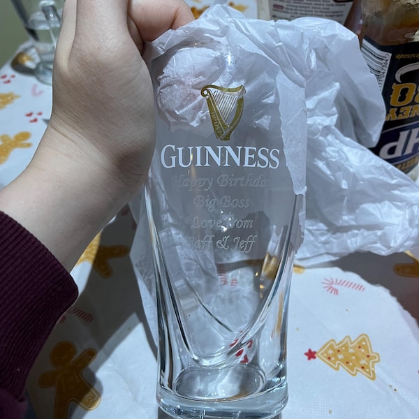 Personalised Engraved Pint Guinness Glass, Perfect for Any Guinness ...