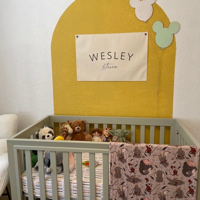 Baby Name Flag Canvas Flag Nursery Name Sign Custom Name Banner Boho ...