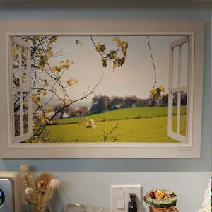 Window Picture View Printed on Canvas 3D Open Window Wall Art | Etsy