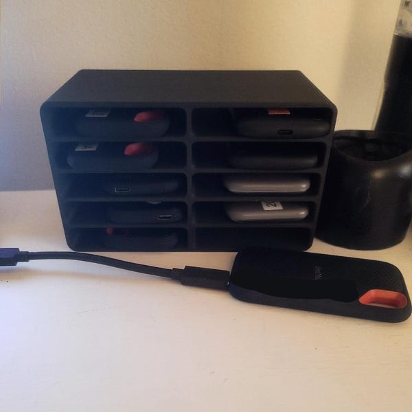 Hard Drive Organizer: 4-bay HDD AND SSD Stand, Horizontal or Vertical ...