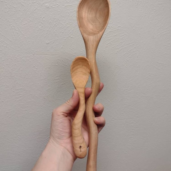 Soup Kettle Sauce Stockpot Spoon Long Handled Cherry Spoon Handmade - Etsy