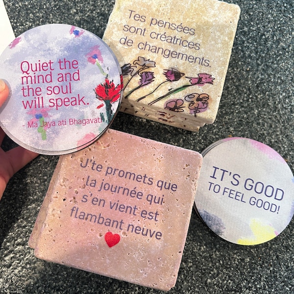 Custom Logo on Stone Coasters, Personalized Coaster, Personalized Gift ...