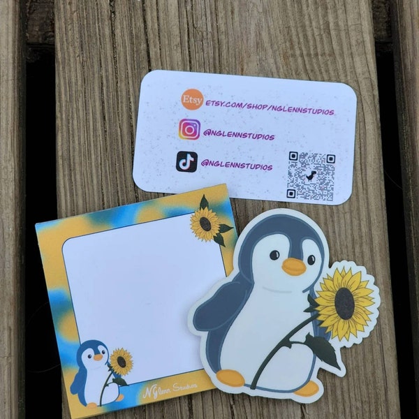 Penguin With Sunflower Magnetic Bookmark - Etsy