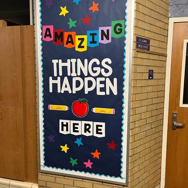 AMAZING THINGS Happen Here School Door Decoration Kit Teacher ...