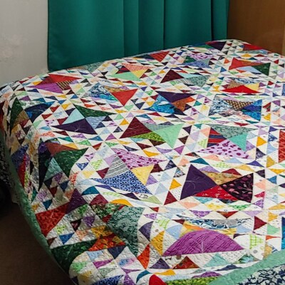 Queen Size Patchwork Quilt, King Size Patchwork Quilt, Scrap Quilt ...