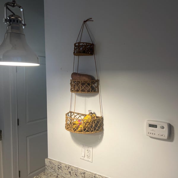 Three Tier Hanging Baskets, Kitchen Baskets, Set of 3 Hanging Baskets ...