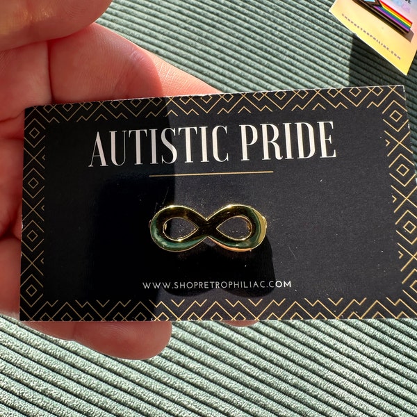 Mini Autistic Pride Infinity Gold Enamel Pin Brooch Autism ...