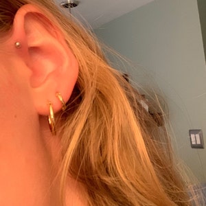 Hoop Earrings Simple Plain Minimalist Gold Hoop Earring Set - Etsy