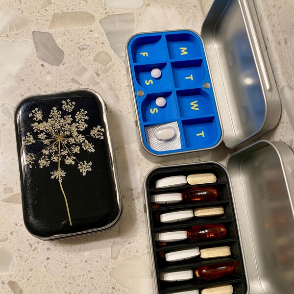 Decorative Tin, Moth, Leaves, Flowers, Jewelry Case, Resin, Real Leaves ...