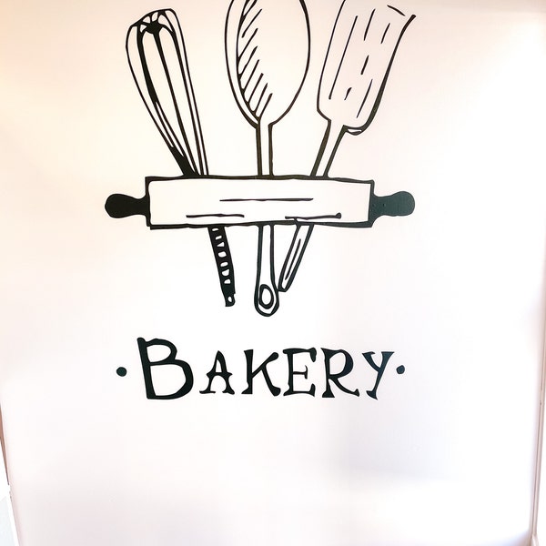 Bakery Wall Art, Custom Baking Wall Decal, Baker Decals, Kitchen Wall ...