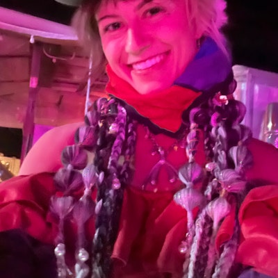 PAIR of Braided Ponytails, Bright Pink Festival Hair, Pink Rave Braids ...