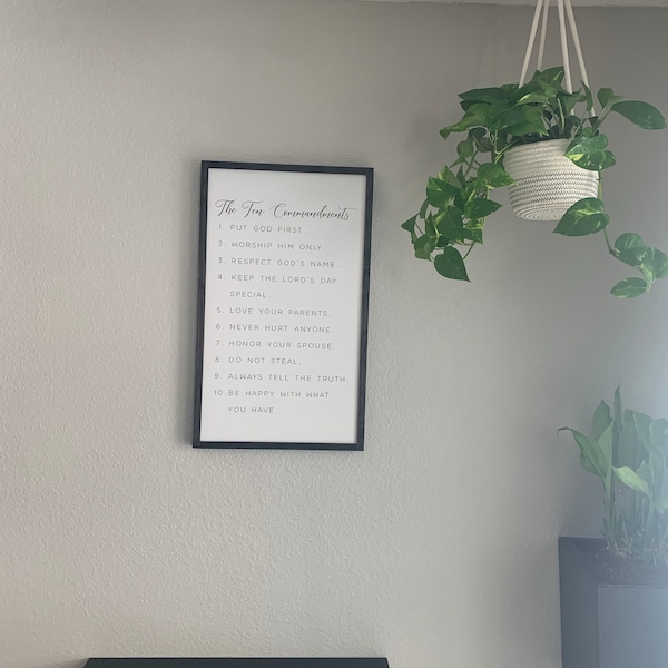 The Ten Commandments Sign, Kids Room Wall Decor, Commandments for Kids ...