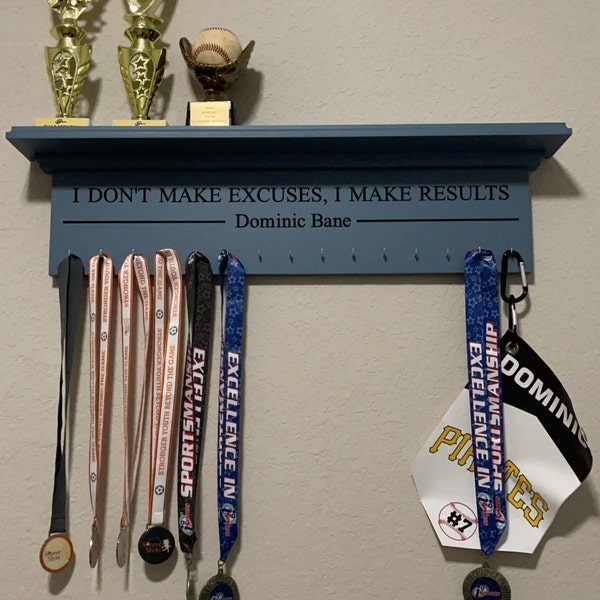 Hand-carved Personalized Trophy Shelf - Custom Made for Soccer, Track ...