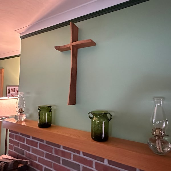 Live Edge Oak Wood Wall Cross: Modern Minimalist Decor - Etsy