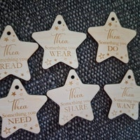 Personalised Star Shape Wooden Gift Tags Set of 5 Engraved - Etsy